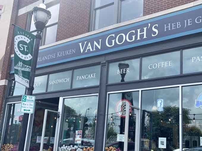 The sign stands out like a beacon, drawing hungry travelers to Dutch delights in downtown Springfield.