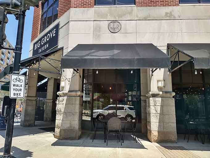 That corner location with the welcoming awning is your gateway to cocktail paradise in downtown Champaign.