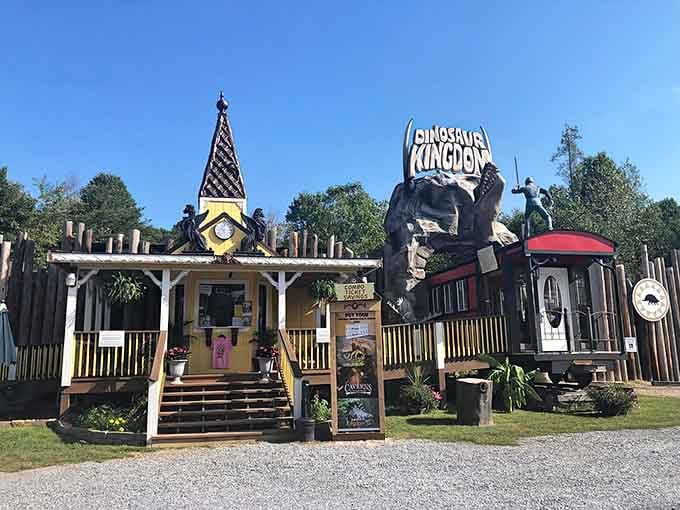 That giant T-Rex perched atop the entrance sets the tone perfectly: history class just got wonderfully weird.