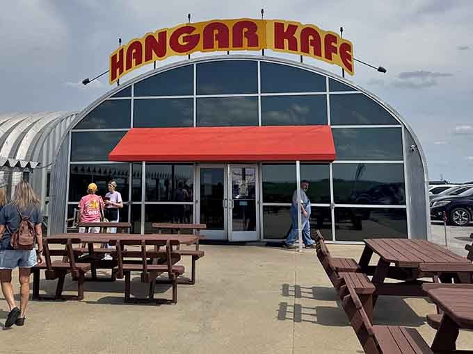 That corrugated metal exterior isn't just for show, it's your first clue that lunch is about to get interesting.