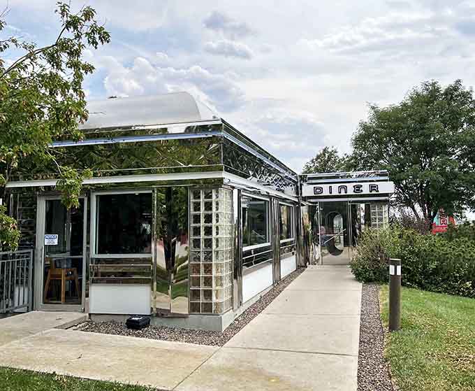 The chrome gleams like a freshly polished DeLorean, minus the flux capacitor but with infinitely better breakfast options.