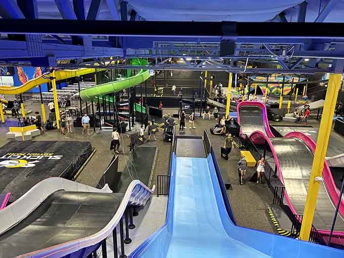 This rainbow explosion of slides proves that someone really understood the assignment when designing pure childhood joy.