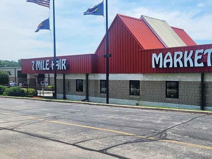 That distinctive red roof isn't just architecture, it's a beacon calling bargain hunters from across Wisconsin to paradise.