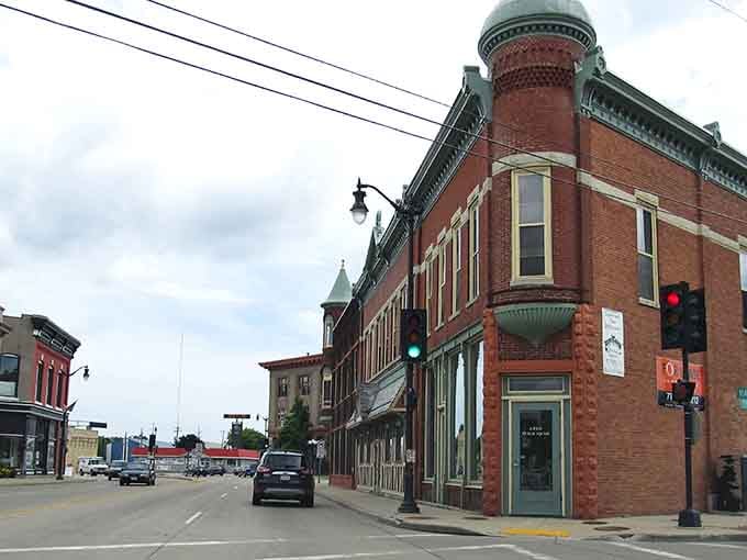 That distinctive corner turret architecture proves they built things to last back when craftsmanship actually meant something special.