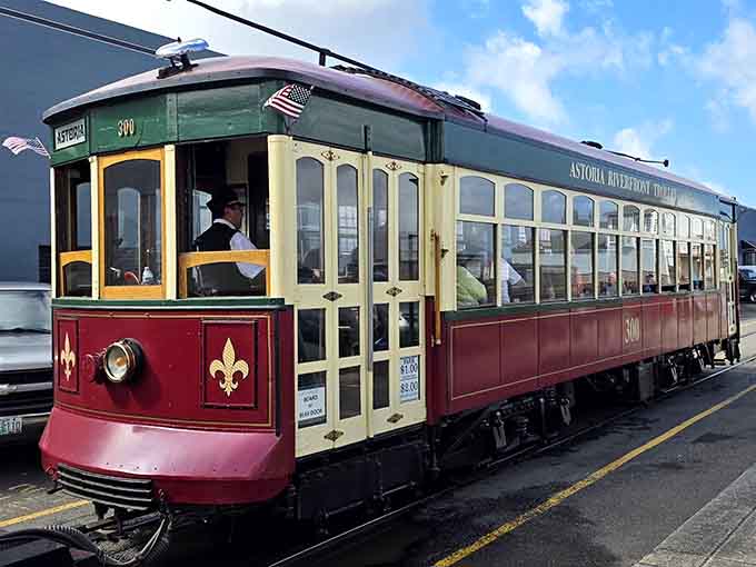 That burgundy and cream paint scheme isn't just pretty&mdash;it's a rolling work of art on tracks.