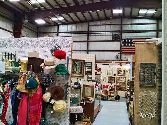 Every vendor booth tells its own story, creating a kaleidoscope of decades under one expansive roof.