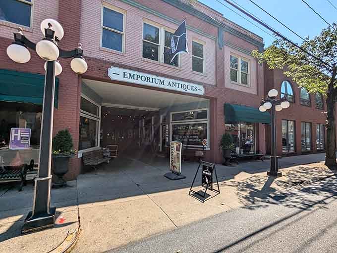 Frederick's charming streetscape frames this antique paradise perfectly, like a Norman Rockwell painting come to life.