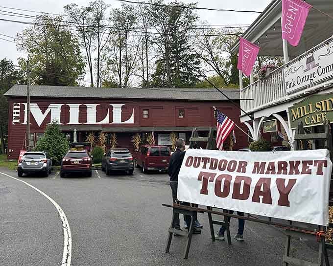 That red and charcoal exterior isn't just eye-catching, it's practically begging you to come discover what's inside.