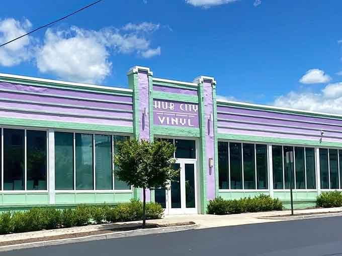 That purple and green color scheme isn't whispering &ndash; it's announcing vinyl paradise has arrived in downtown Hagerstown.