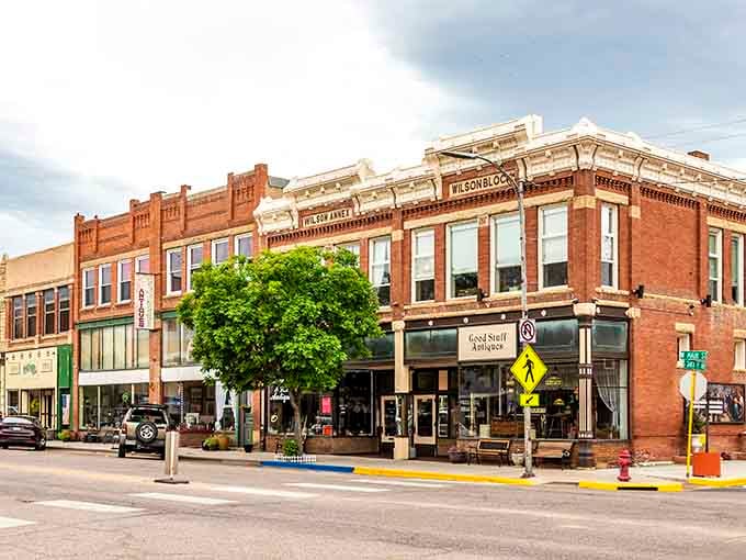 Main Street's architectural gems stand proud, their ornate cornices and vintage facades creating an antique lover's dream backdrop.