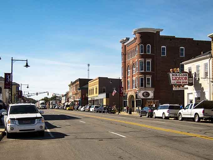 Historic storefronts line the street where America's past meets its present in the most delightful way.