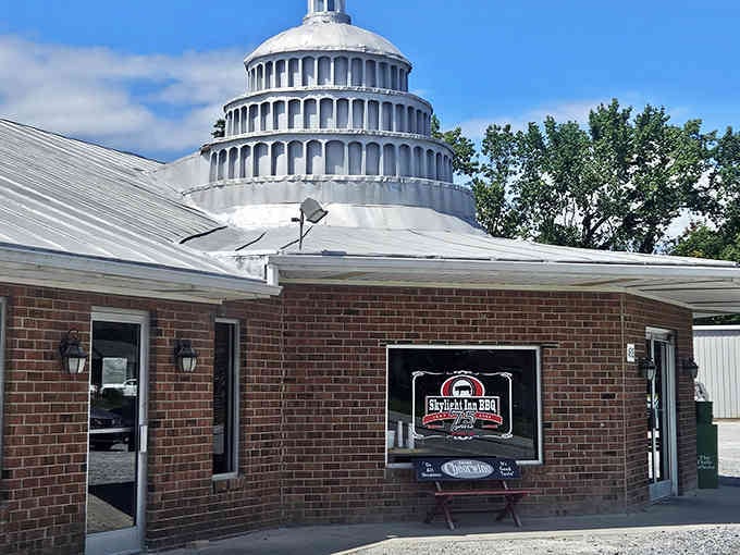 That dome isn't compensating for anything, it's celebrating decades of barbecue supremacy with architectural flair.