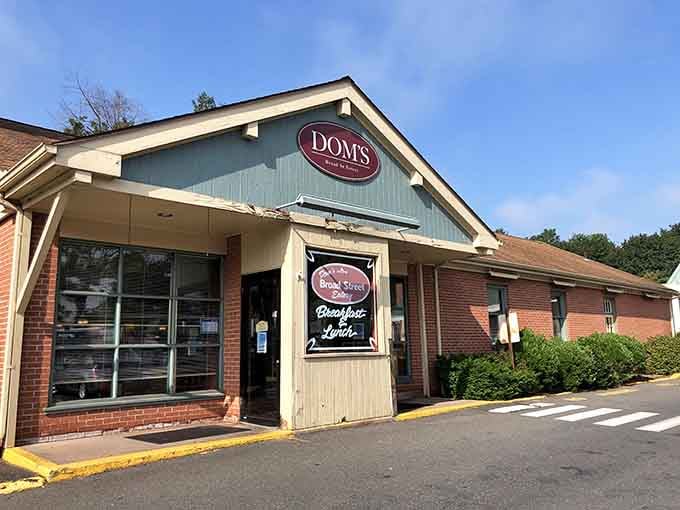 Dom's sits there like your favorite neighborhood secret, the kind of place where the coffee's hot and everybody knows good food.