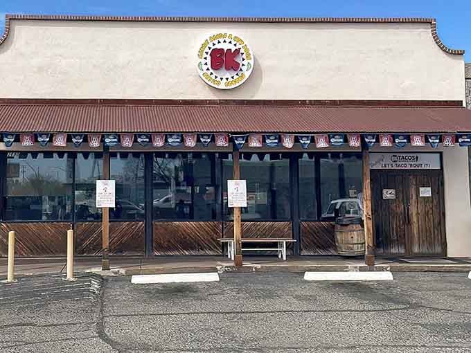 The BK logo shines bright, marking the spot where Tucson's best Sonoran hot dogs await discovery.