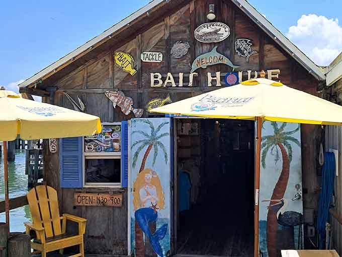 Weathered wood and vintage signs prove that some buildings just get better with age and salt air.