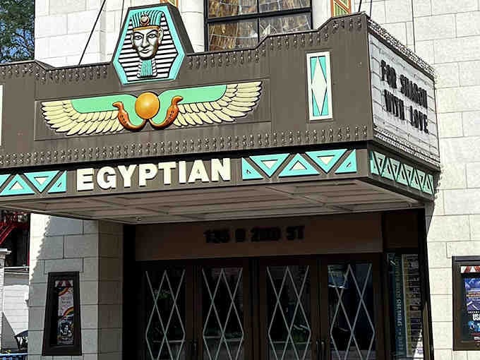 Those geometric patterns and hieroglyphic touches aren't subtle, and thank goodness for that kind of commitment.