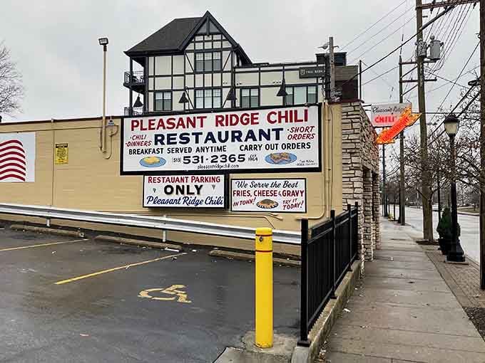 The Tudor-style architecture meets classic American diner vibes, proving that sometimes the most unexpected combinations create the most memorable experiences.