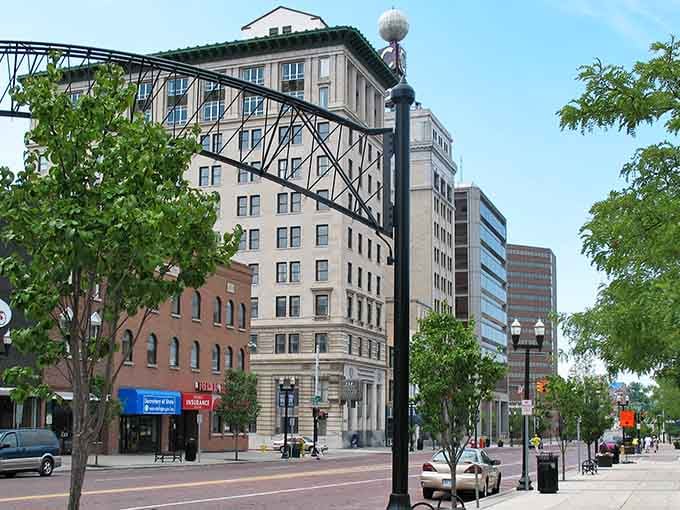 These tree-lined streets and classic buildings remind you that Flint was built during an era when cities had actual character.