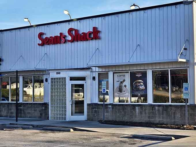 The glass block entrance and classic diner facade prove that sometimes the best restaurants don't need fancy architecture to draw a crowd.