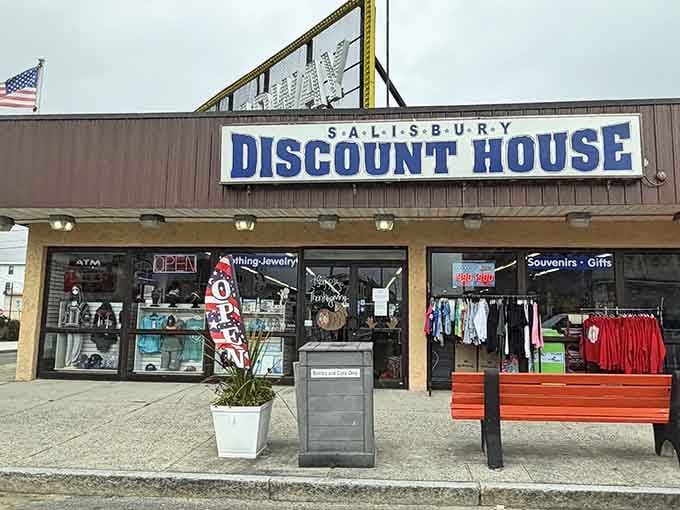 That bold blue sign isn't lying: this beachside treasure trove delivers exactly what it promises with cheerful honesty.