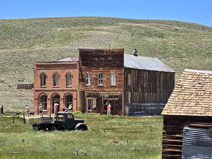 That two-story brick beauty once buzzed with commerce and conversation, now it just whispers secrets to the mountain wind.
