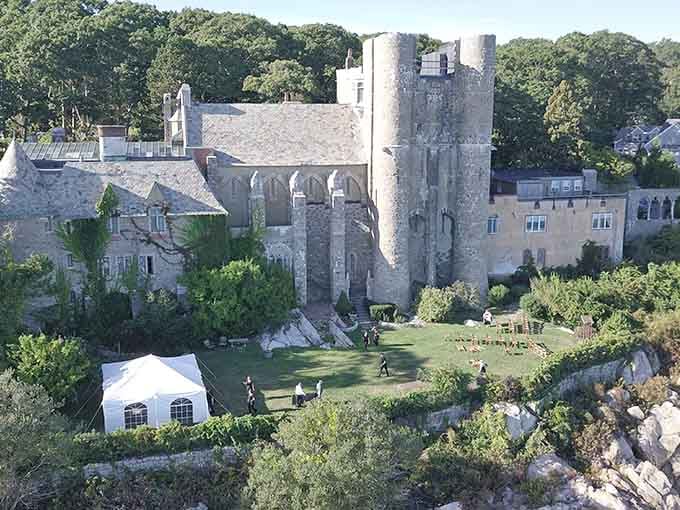 A medieval fortress rising from the Gloucester coastline like Europe called and left a voicemail.