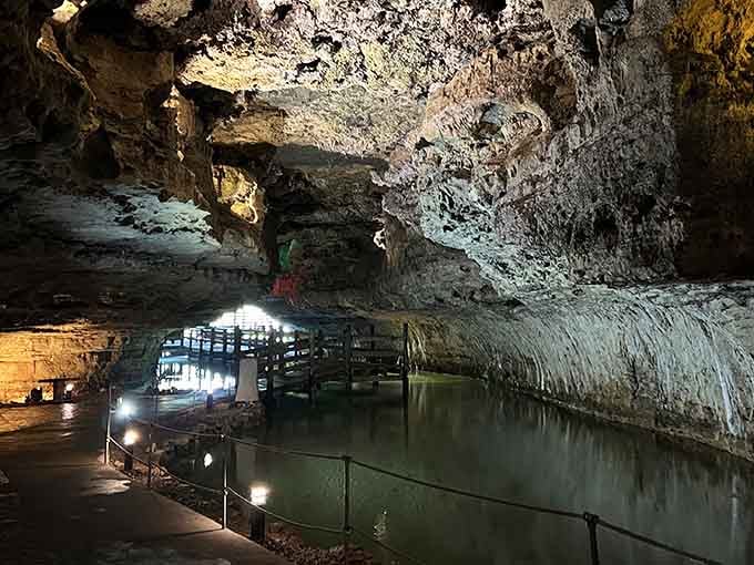 Nature's underground ballroom awaits, complete with walkways that won't ruin your good shoes.