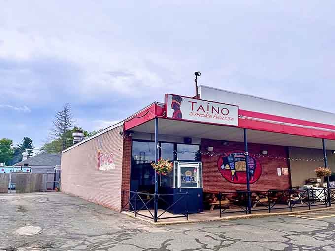 That bright red awning isn't just decoration, it's a beacon calling you to barbecue paradise in Middletown.