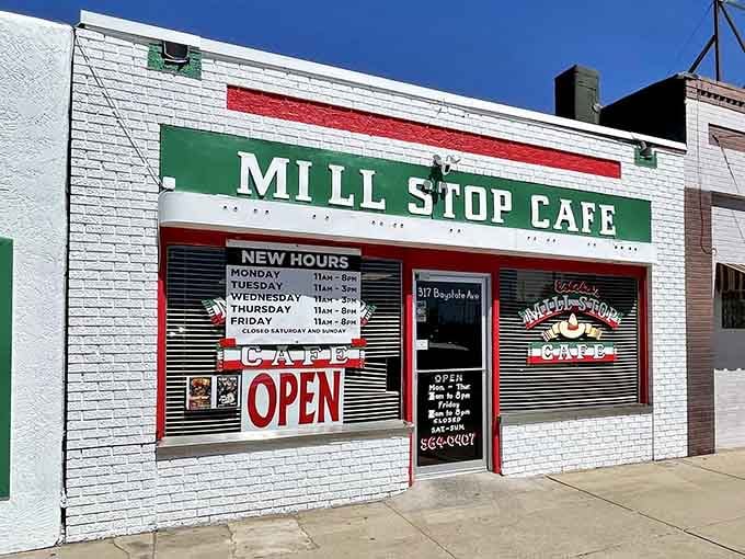 That classic white facade with red and green stripes is your beacon to green chile glory in Pueblo.