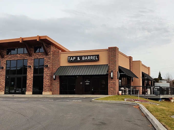 The brick facade and clean lines hide a culinary secret that's about to change your strip mall expectations forever.