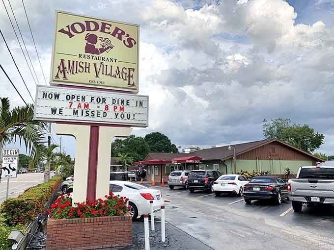 That sign isn't just pointing you toward breakfast, it's pointing you toward enlightenment with apple butter.