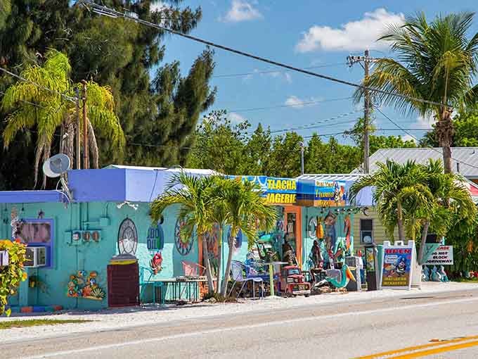 Palm trees swaying over shops painted brighter than a box of crayons, this is Florida's artistic soul.