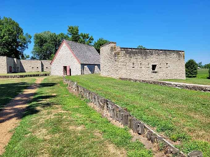 The view from up here stretches for miles, proving that prime real estate mattered just as much in the 1700s.