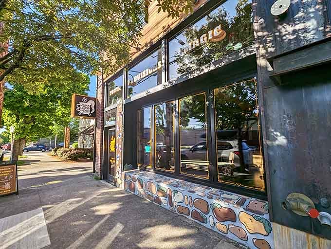 The unassuming storefront hides a world of wonder just beyond those doors on Southeast Stark Street.