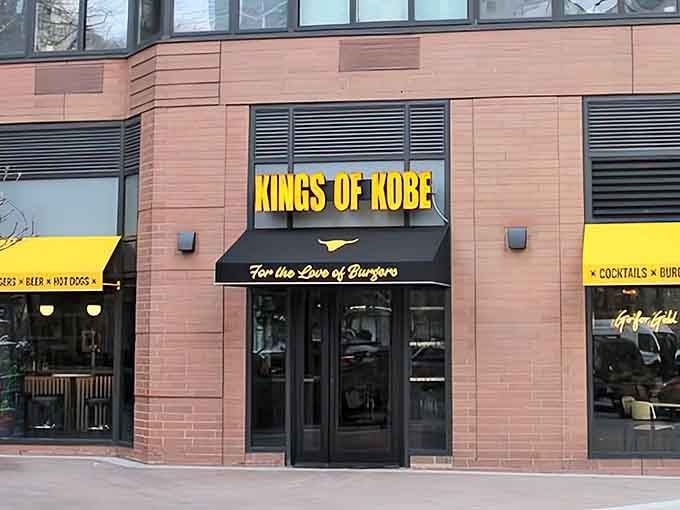 The storefront's yellow accents match the cheerful mood you'll have after discovering this neighborhood wagyu treasure trove.