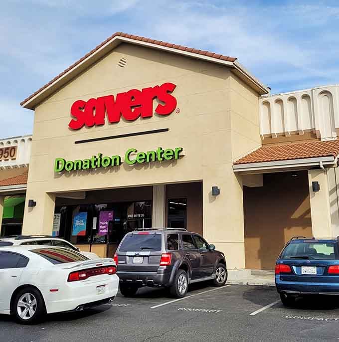 The bright logo beckons like a beacon of bargain-hunting hope in the San Jose sunshine.