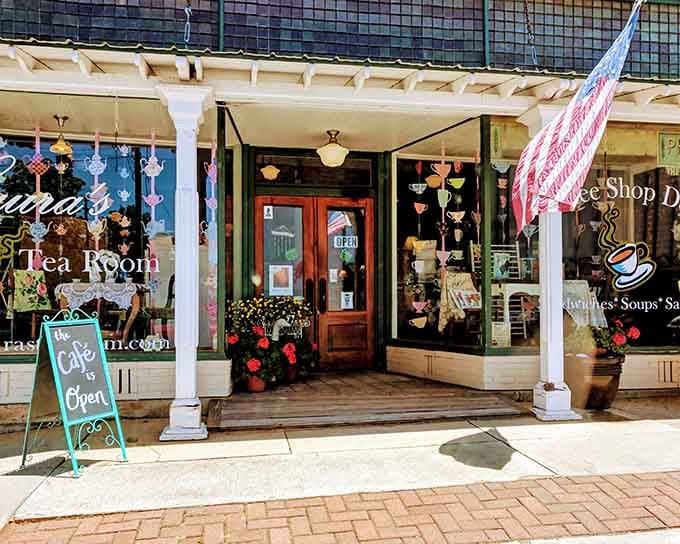 That storefront isn't just inviting you in, it's practically begging you to slow down and stay awhile.