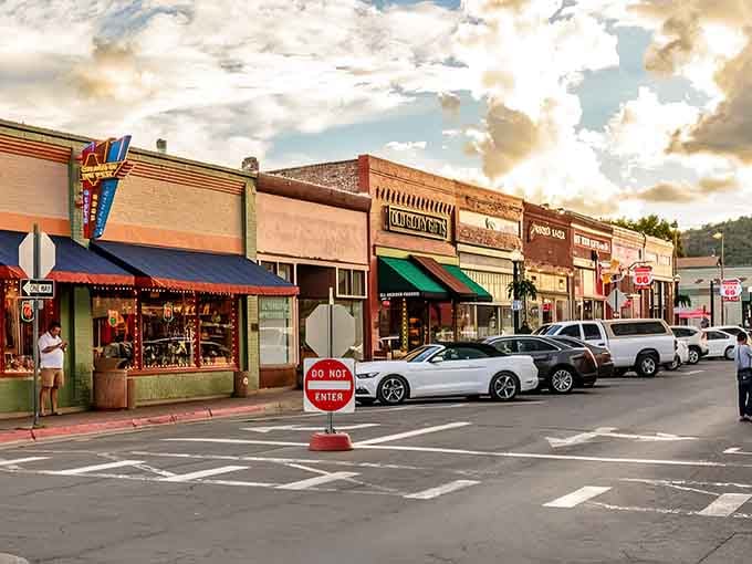 Historic Route 66 runs straight through downtown Williams, where vintage neon signs glow against pine-covered mountains like a postcard from America's golden age.
