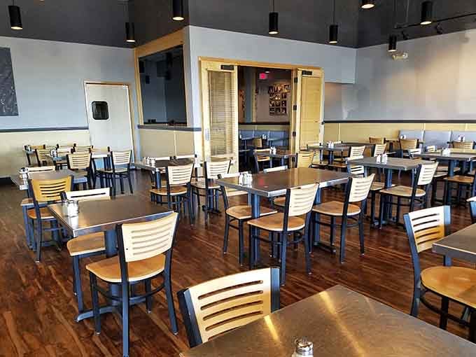 Clean, modern, and ready to host your next sandwich intervention with comfortable seating for the whole crew.