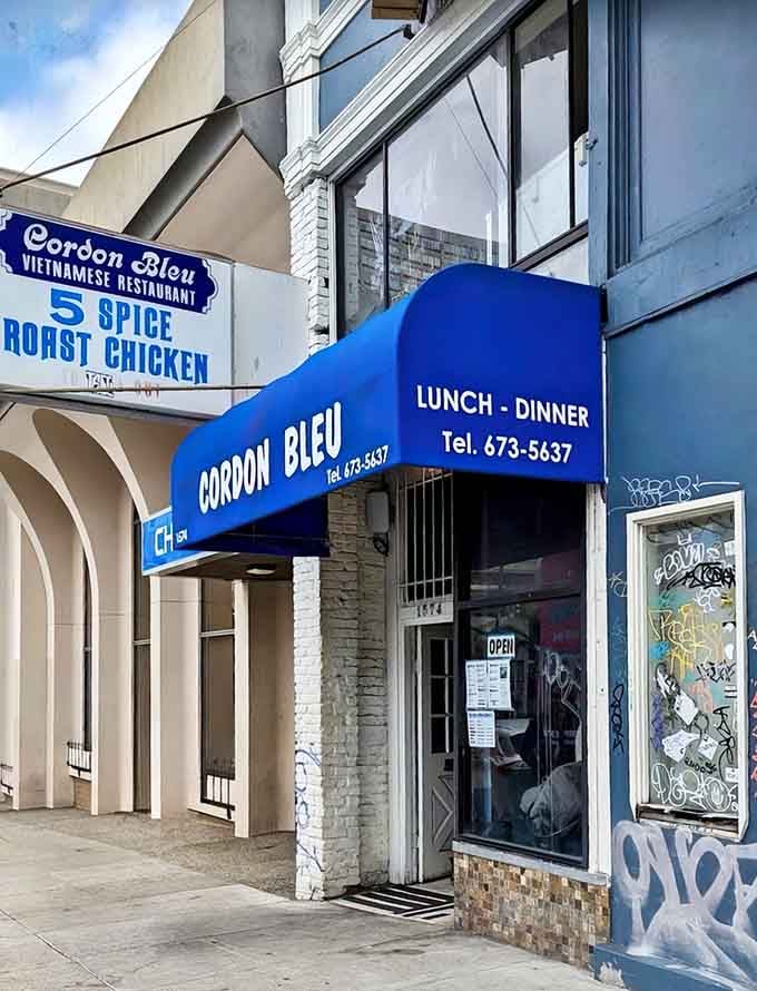 That blue awning is your beacon to some of the best Vietnamese food hiding in plain sight on Polk Street.