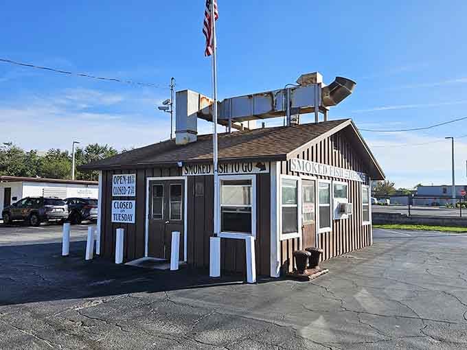 The small ordering shack proves you don't need square footage to serve legendary smoked fish.