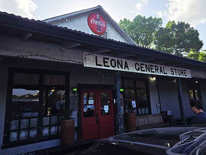 As evening approaches, this humble storefront transforms into a beacon for steak lovers across Texas.