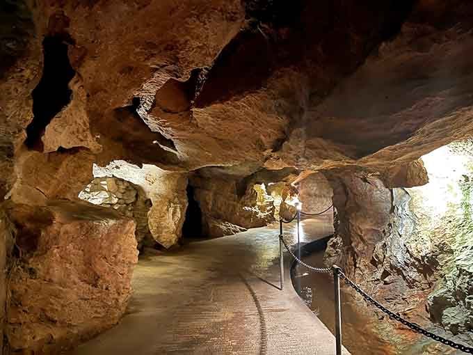 The entrance to Linville Caverns beckons like nature's own secret doorway into another world entirely.