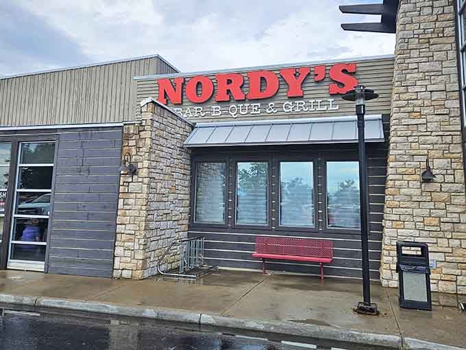 That bold red signage isn't just decoration, it's a beacon calling hungry souls to barbecue salvation.