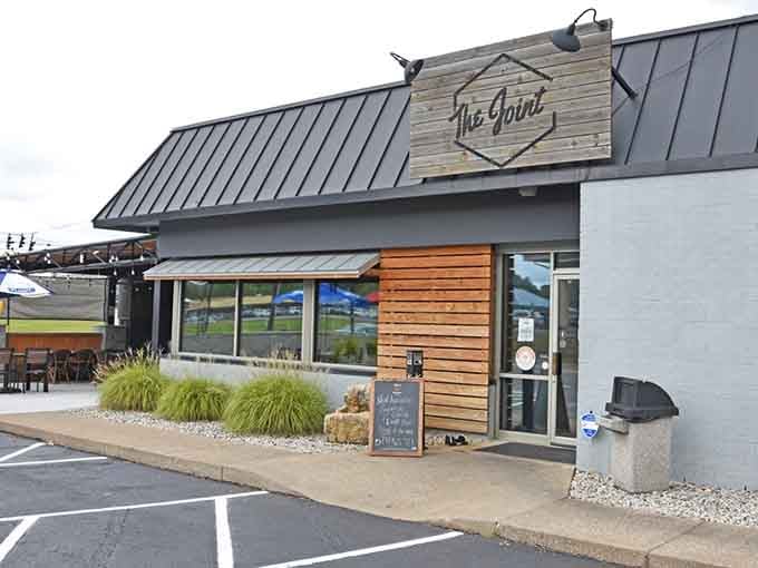 Modern barbecue architecture that proves good taste extends beyond the menu into the parking lot itself.