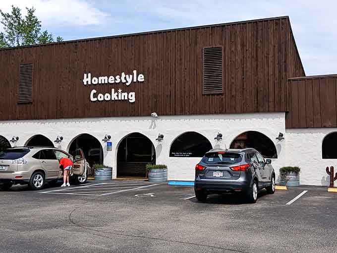 That brown paneling and "Homestyle Cooking" sign aren't winning design awards, but your taste buds won't care one bit.