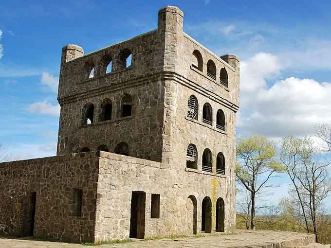 That's not a castle ruin from Europe; it's your reward for conquering the Tower Trail's summit.