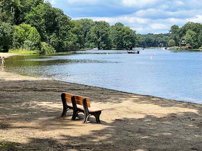 That bench has the best seat in the house, and it doesn't even charge admission.