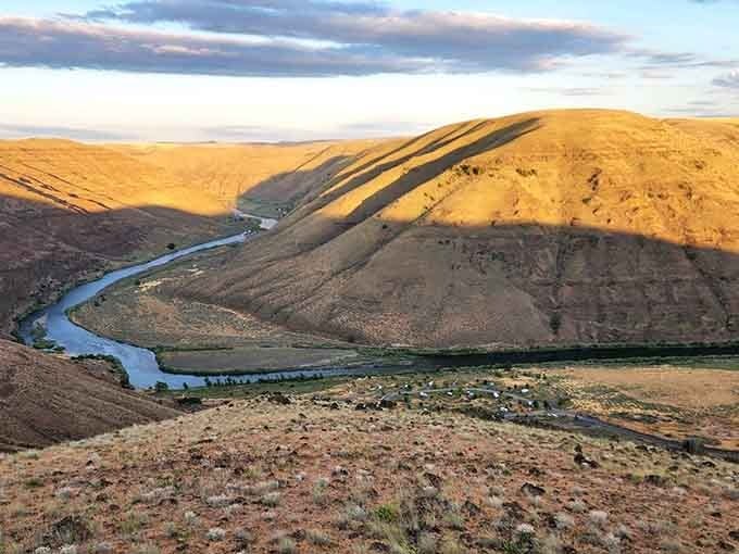 Golden hour transforms these ancient canyon walls into something that belongs in a dream sequence.