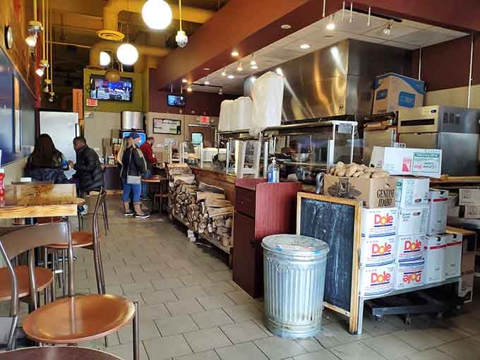 The open layout lets you watch the magic happen, turning your meal into dinner and a show combined.